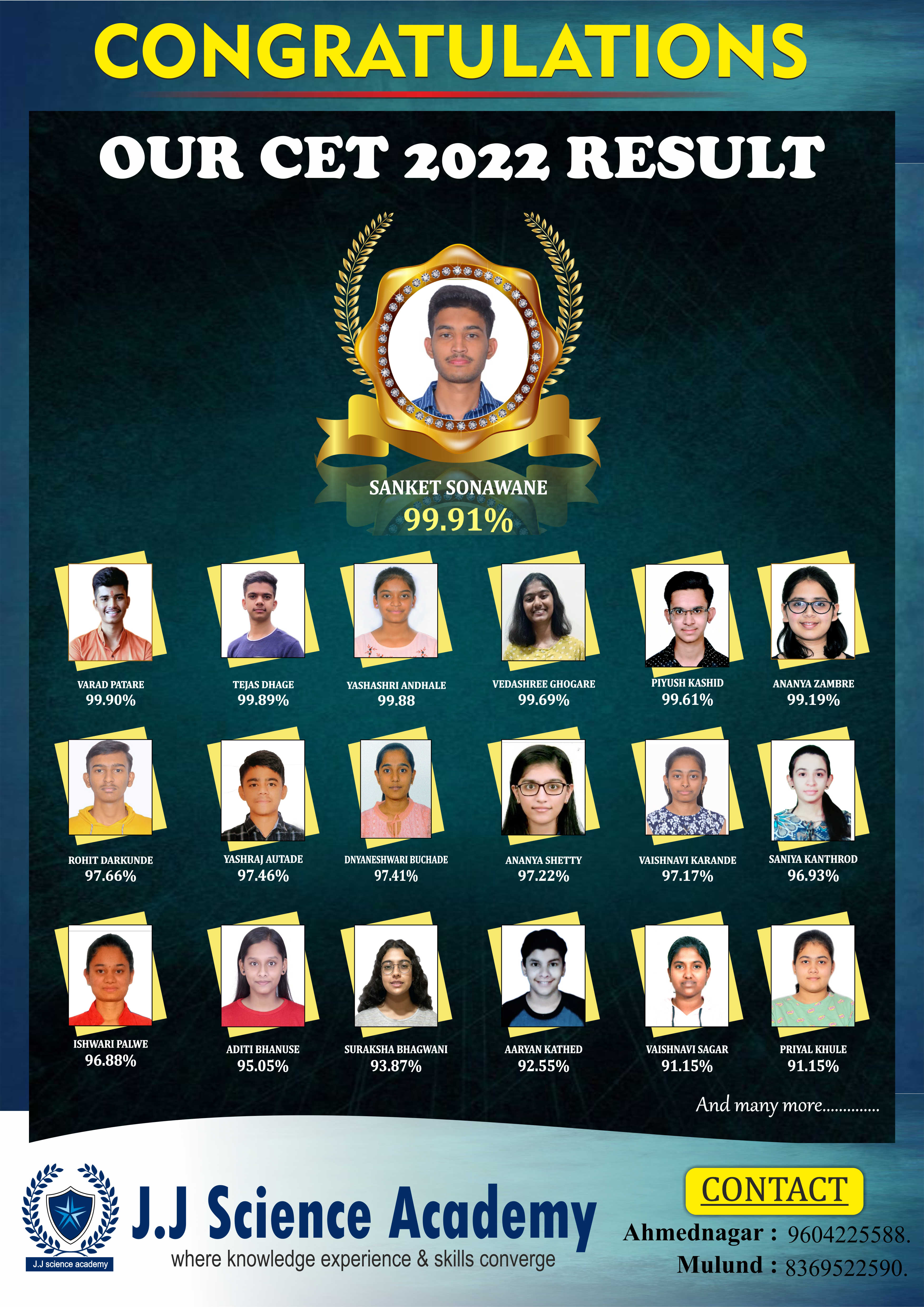 JJ Science Academy - Our Results